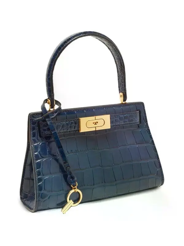 Tory Burch Lee Radziwill Croc-embossed Top Tote Bag
