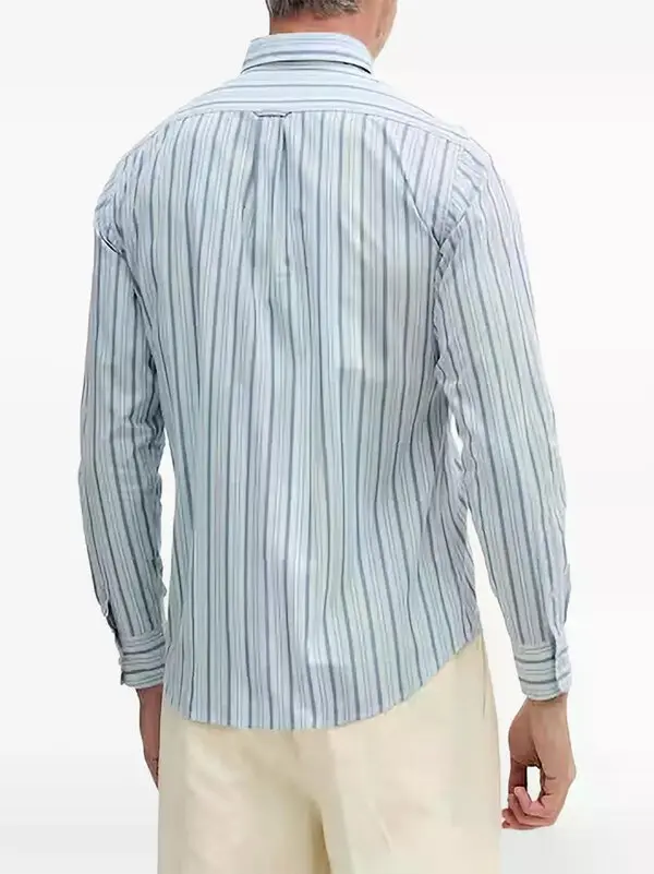 BENETTON Striped Button-down Shirt - Blue