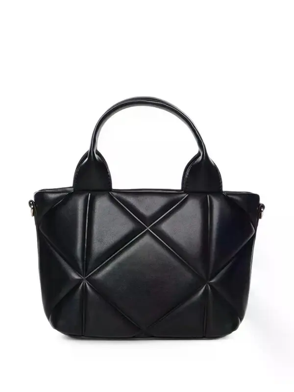 Moschino Quilted Logo-plaque Tote Bag - Black