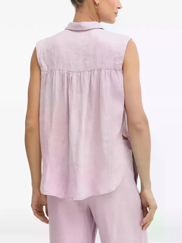 BENETTON Sleeveless Gathered Shirt - Pink