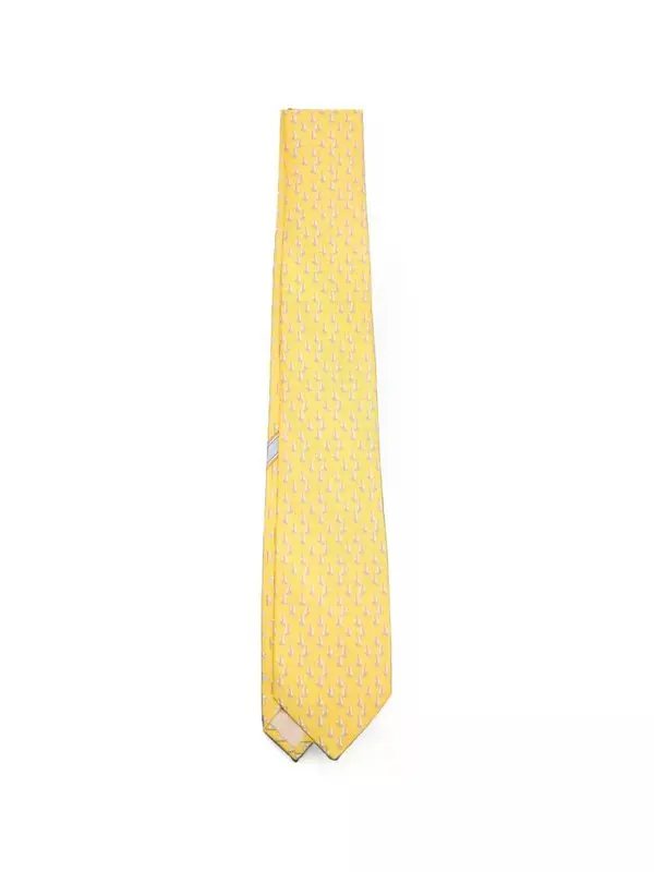 FERRAGAMO Nautical-print Silk Tie - Yellow
