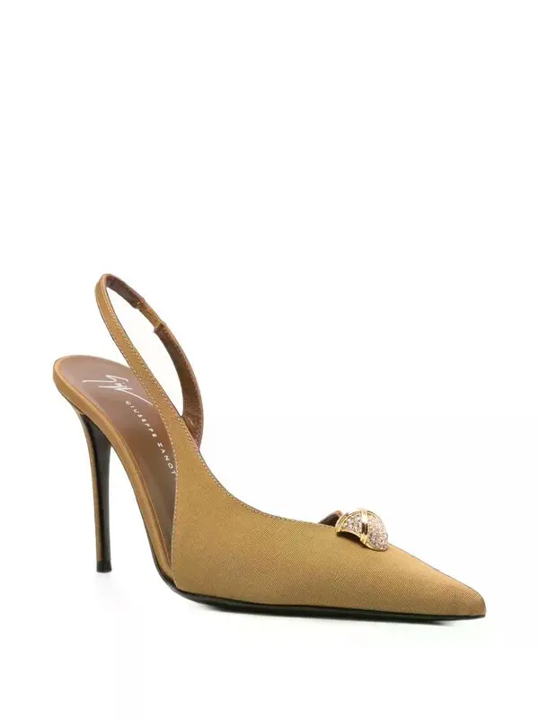 GIUSEPPE ZANOTTI Crystal-embellished Asymetric Slingback Pumps