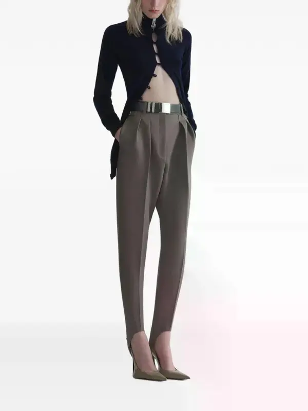 MUGLER Navy Cashmere Open Cardigan