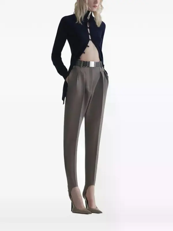 MUGLER Navy Cashmere Open Cardigan
