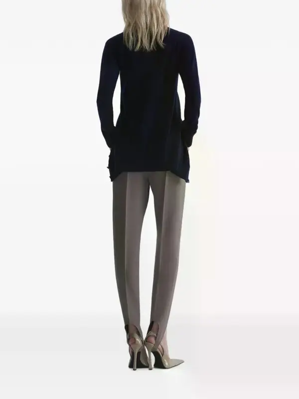 MUGLER Navy Cashmere Open Cardigan