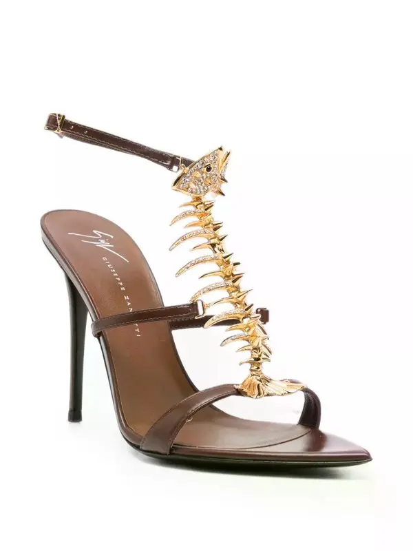 GIUSEPPE ZANOTTI Slim 2.0 Crystal-embellished Sandals - Brown