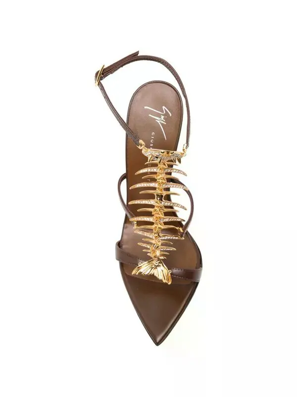 GIUSEPPE ZANOTTI Slim 2.0 Crystal-embellished Sandals - Brown