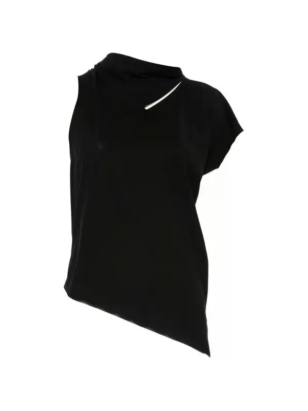 Issey Miyake Asymmetric Cut-out Top - Black