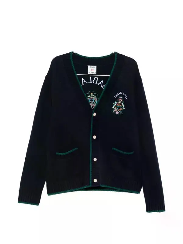 Casablanca Logo-embroidered V-neck Cardigan