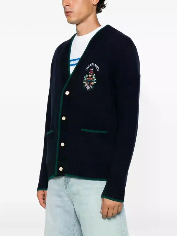 Casablanca Logo-embroidered V-neck Cardigan