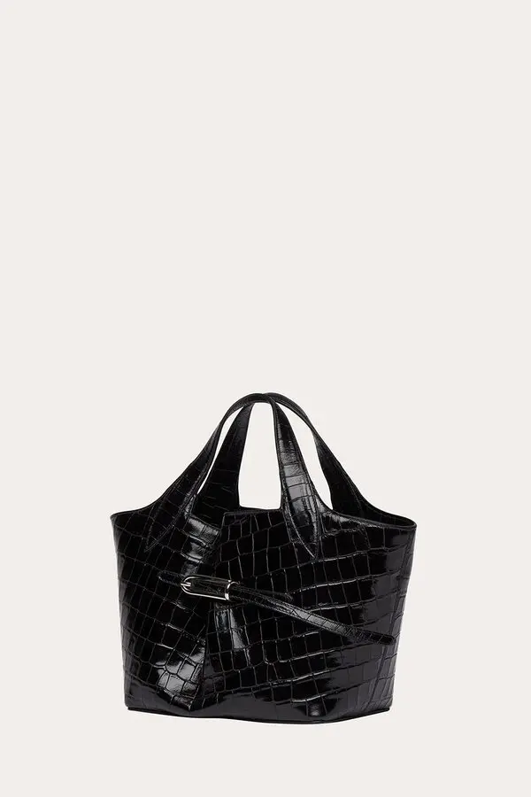 LIFFNER Belted Tote Mini Croc