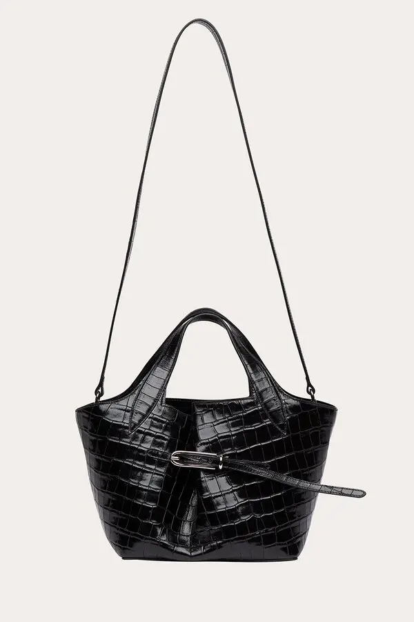 LIFFNER Belted Tote Mini Croc