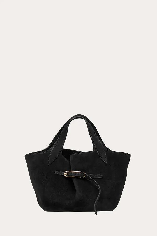 LIFFNER Belted Tote Mini Suede - Black