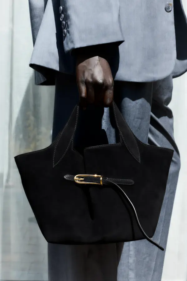 LIFFNER Belted Tote Mini Suede - Black