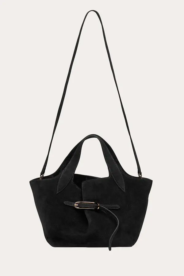 LIFFNER Belted Tote Mini Suede - Black