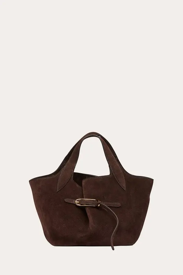 LIFFNER Belted Tote Mini Dark Suede - Brown