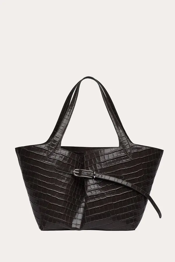 LIFFNER Belted Tote Croc - Black