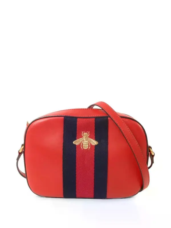 Gucci Webby Bee Cross Body Bag - Red