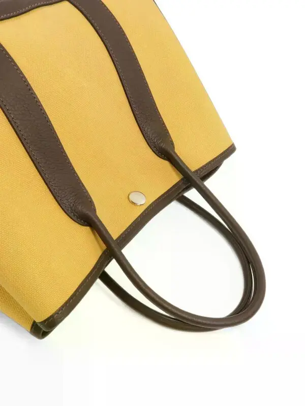 Hermès Tpm Garden Party Toile H Tote Bag - Yellow