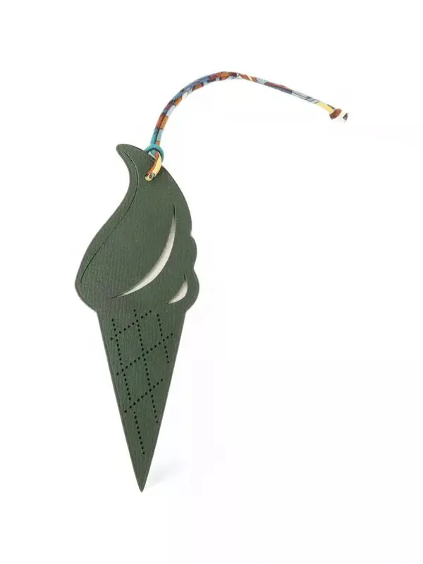 Hermès Petit H Ice Cream Cone Leather Charm - Green
