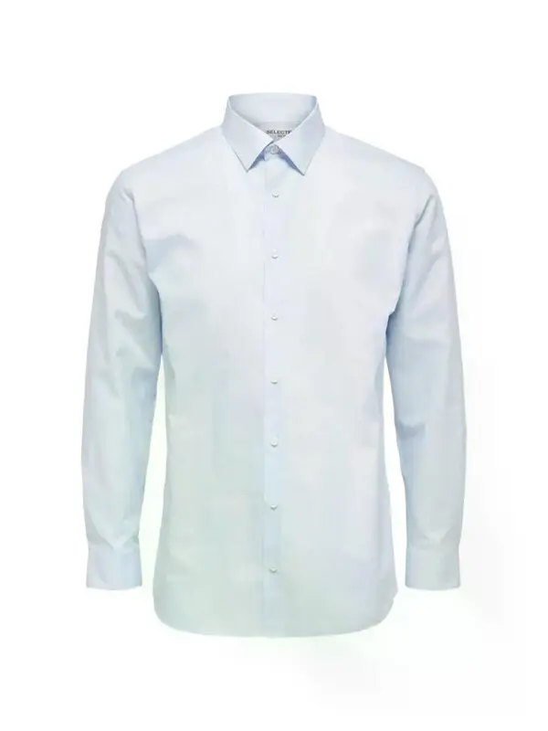 SELECTED Button-up Cotton Shirt - Blue