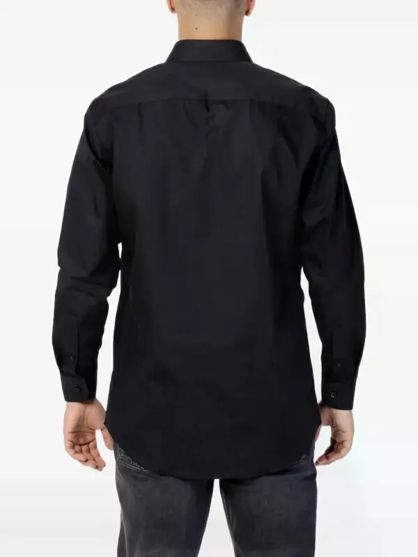SELECTED Long-sleeve Button-down Shirt - Black