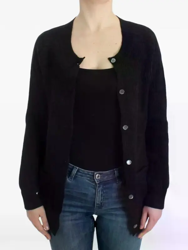 John Galliano Ribbed-knit Cardigan - Black