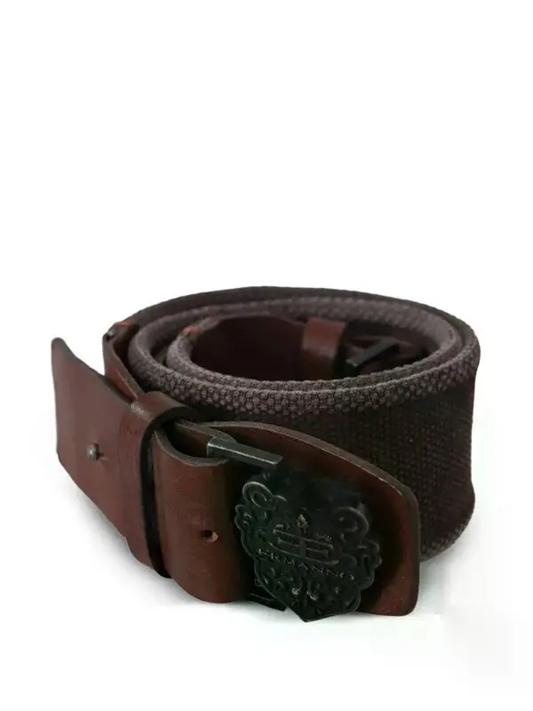 Ermanno Scervino Logo-buckle Leather-trim Belt