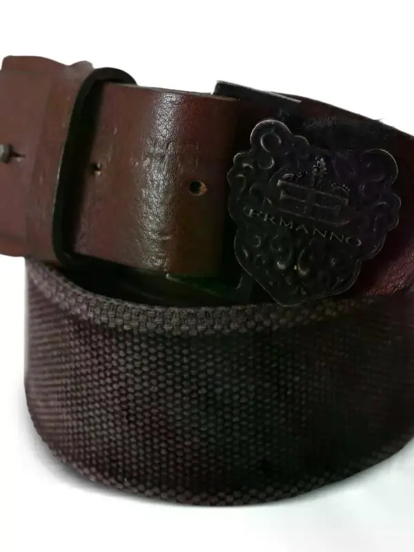 Ermanno Scervino Logo-buckle Leather-trim Belt