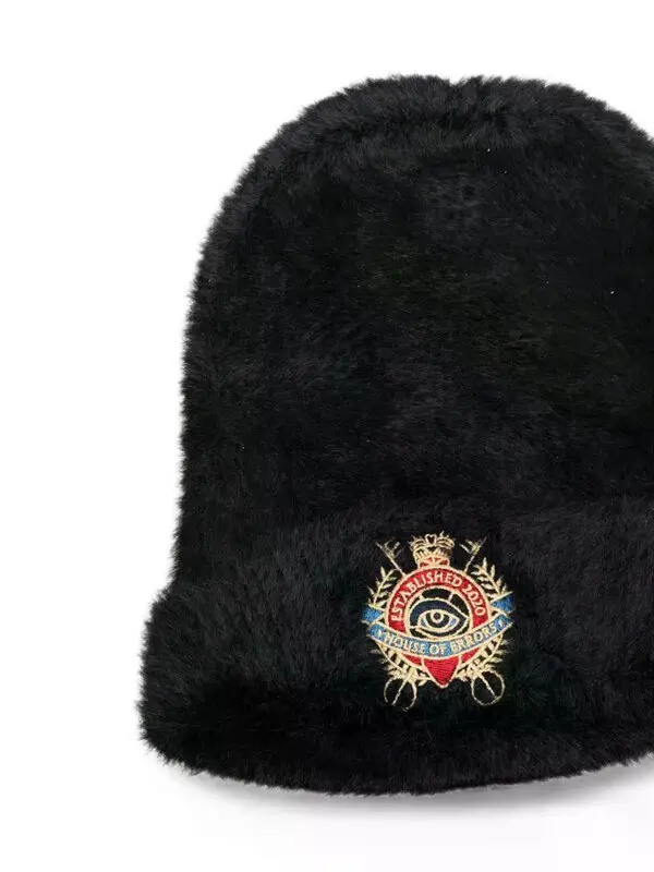 HOUSE OF ERRORS Logo-embroidered Faux-fur Beanie Hat