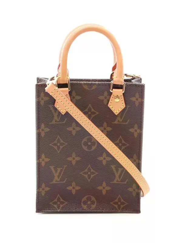 LOUIS VUITTON 2020 Monogram Petit Sac Plat Satchel - Brown