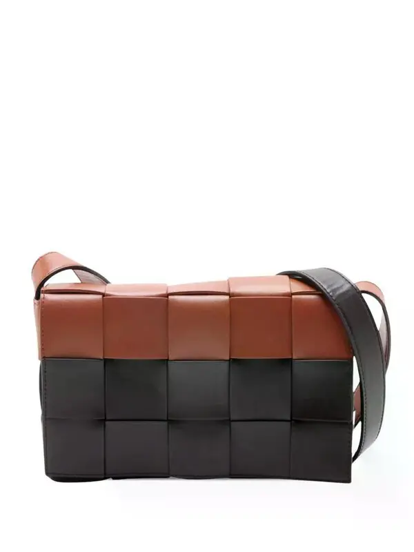 Bottega Veneta 2016-2026 Bicolor Nappa Intrecciato Cassette Crossbody Bag - Black