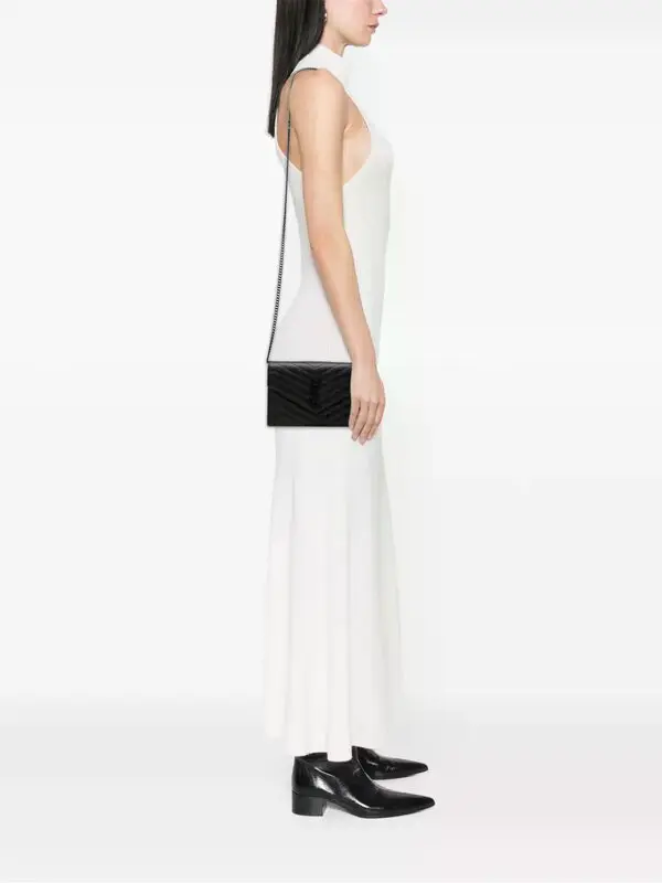 Saint Laurent 2020 Grain De Poudre Cassandre Monochrome Envelope Chain Wallet Crossbody Bag