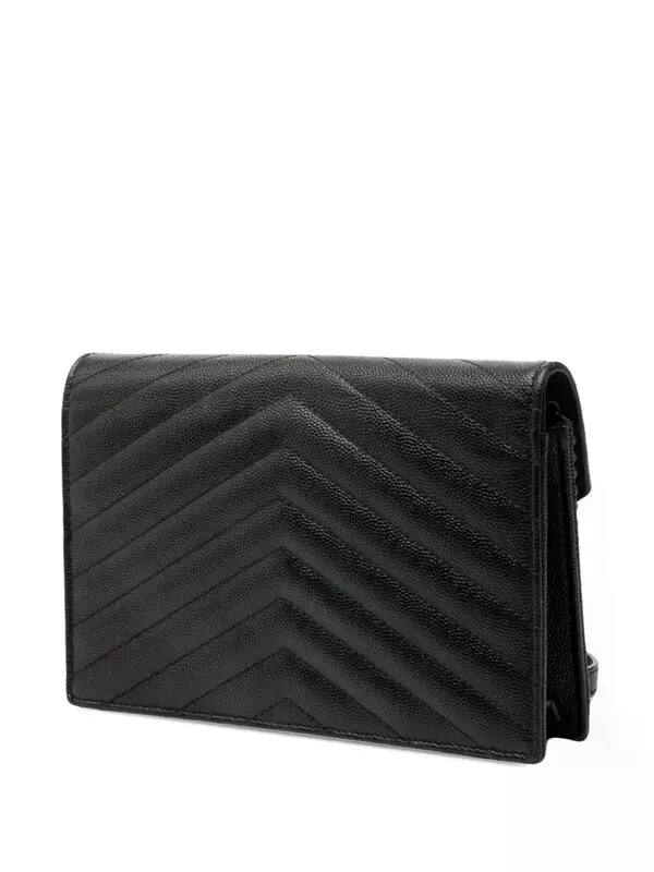 Saint Laurent 2020 Grain De Poudre Cassandre Monochrome Envelope Chain Wallet Crossbody Bag