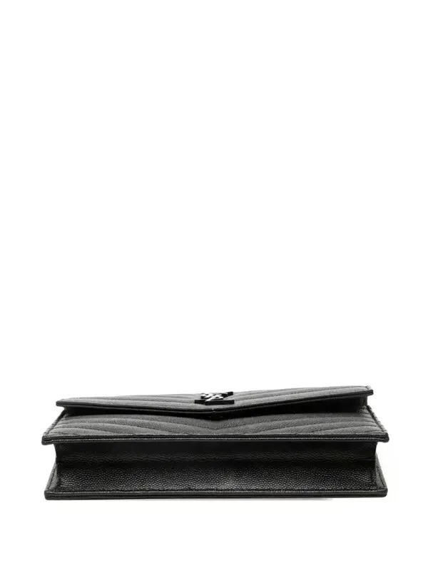 Saint Laurent 2020 Grain De Poudre Cassandre Monochrome Envelope Chain Wallet Crossbody Bag