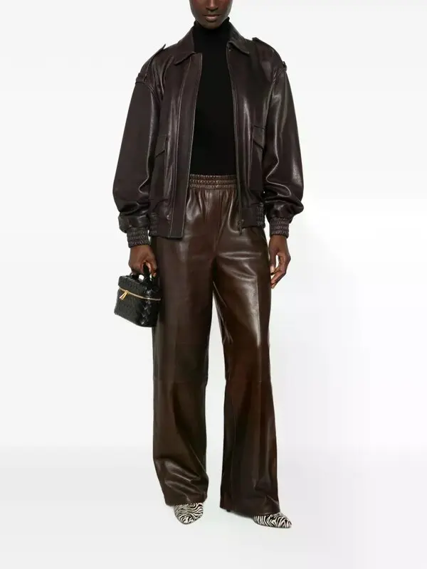 Simkhai Elasticated-waist Leather Trousers