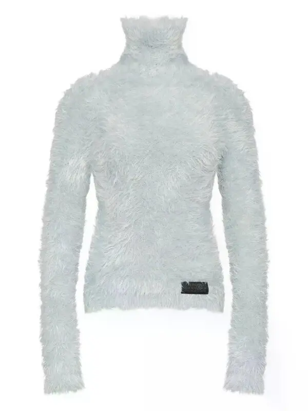 MAISON MARGIELA High-neck Fluffy Sweater - Blue