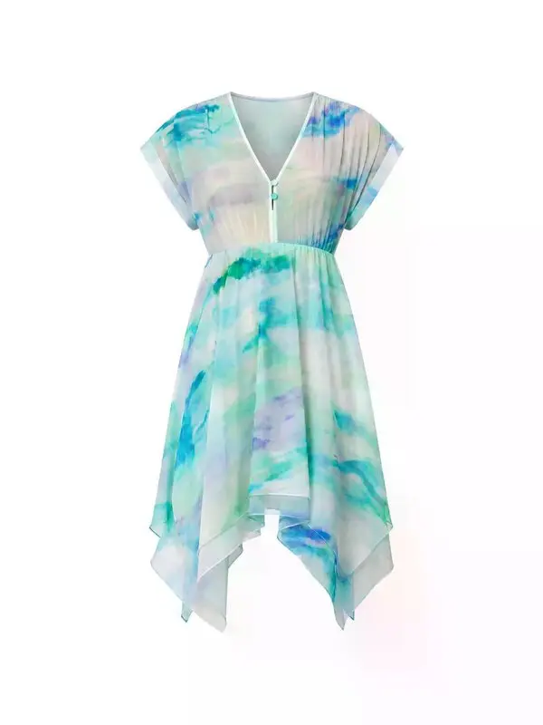Patrizia Pepe Abstract-print Mini Dress - Blue