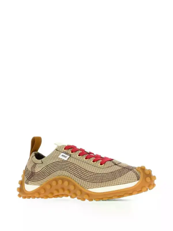 AMI Paris Beige Mesh Mirage Sneakers