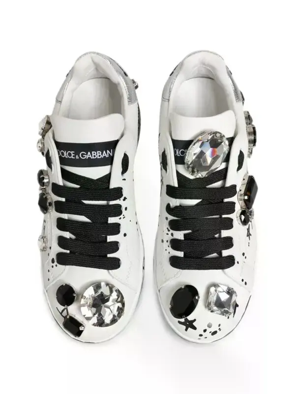 Dolce & Gabbana Portofino Crystal-embellished Sneakers