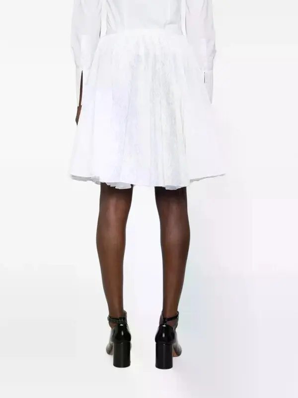 SHUSHU/TONG Floral-jacquard Pleated Mini Skirt