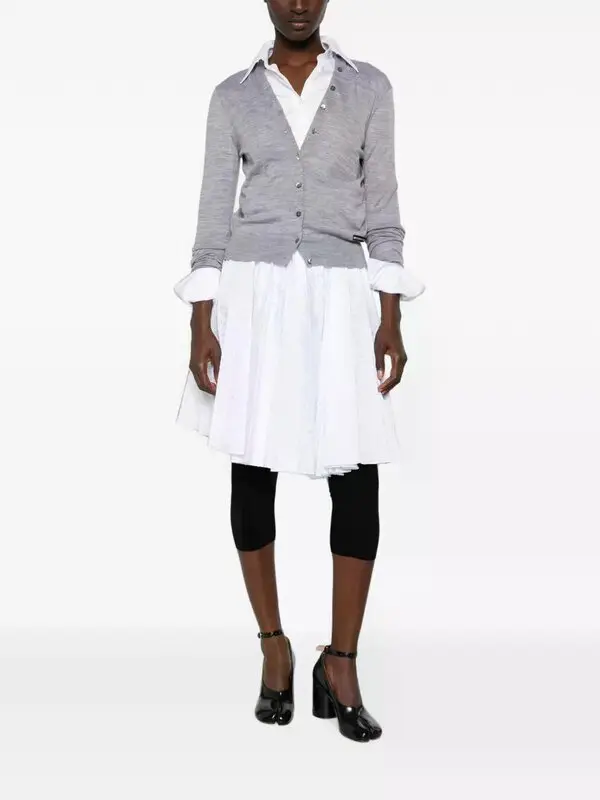 SHUSHU/TONG Floral-jacquard Pleated Mini Skirt - White