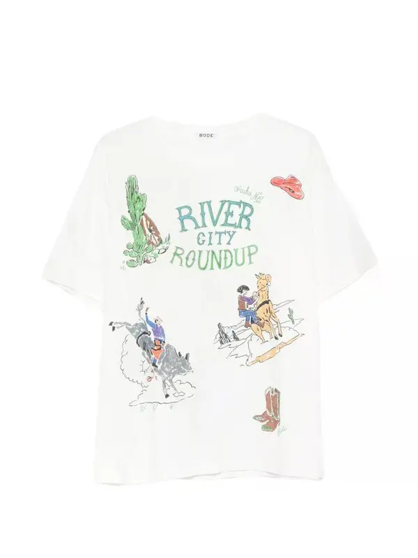 BODE River City Graphic-print T-shirt - Neutrals