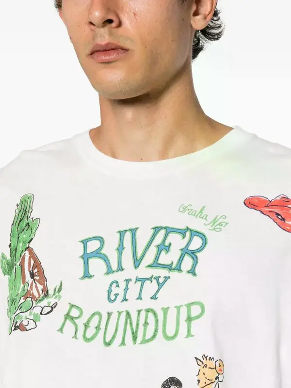 BODE River City Graphic-print T-shirt - Neutrals