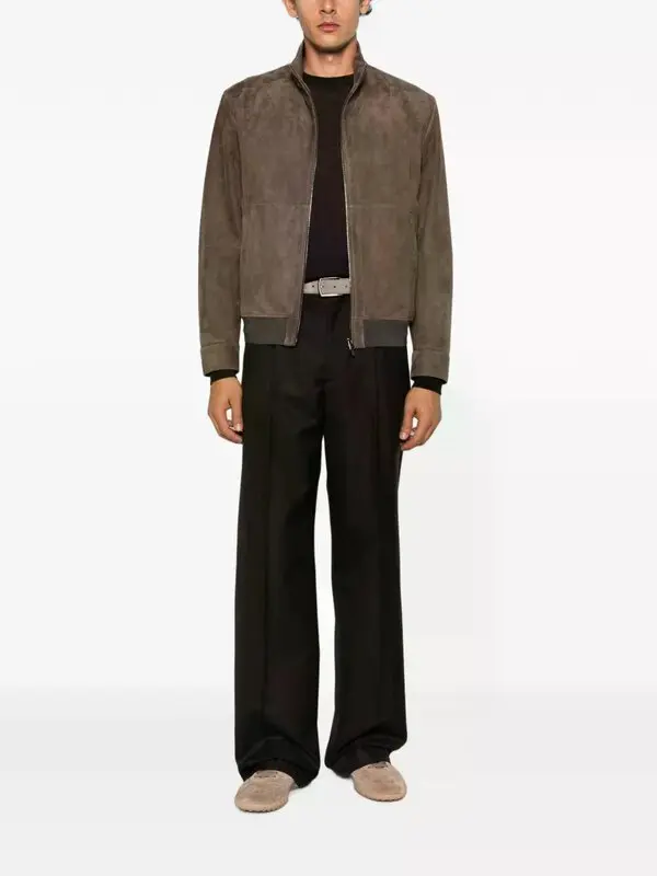 Canali Suede Zip-up Jacket