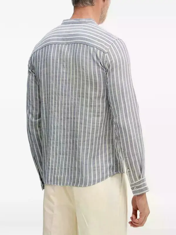BENETTON Striped Band-collar Shirt