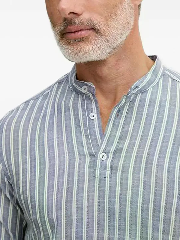 BENETTON Striped Band-collar Shirt