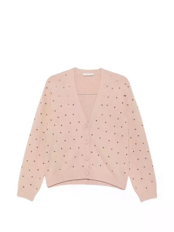 Liviana Conti Crystal-embellished V-neck Cardigan - Pink