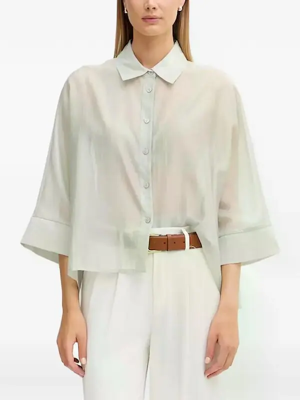 BENETTON Sheer Wide-sleeve Shirt