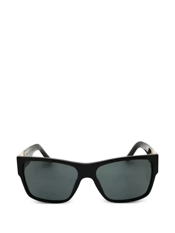 Versace Greca Rectangular-frame Sunglasses - Black